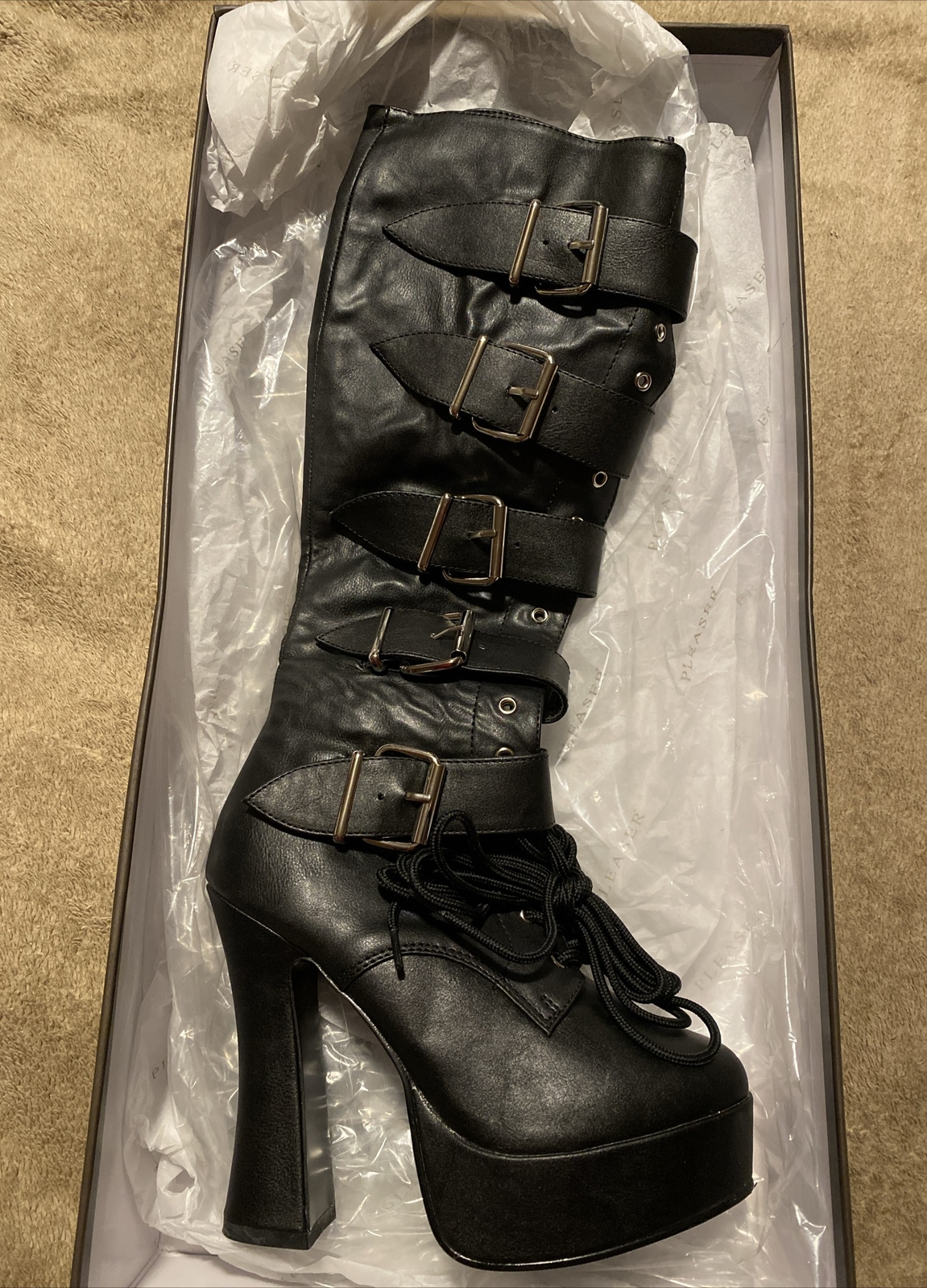 Pleaser ELECTRA-2042 5 Inch Stack Heel With 1 1/2 Inch Platform Boots ...