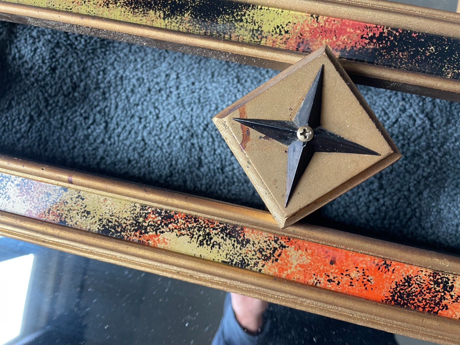 Vintage Shadow Box Atomic Mirror Mid Century Modern Sputnik MCM gold 50 ...