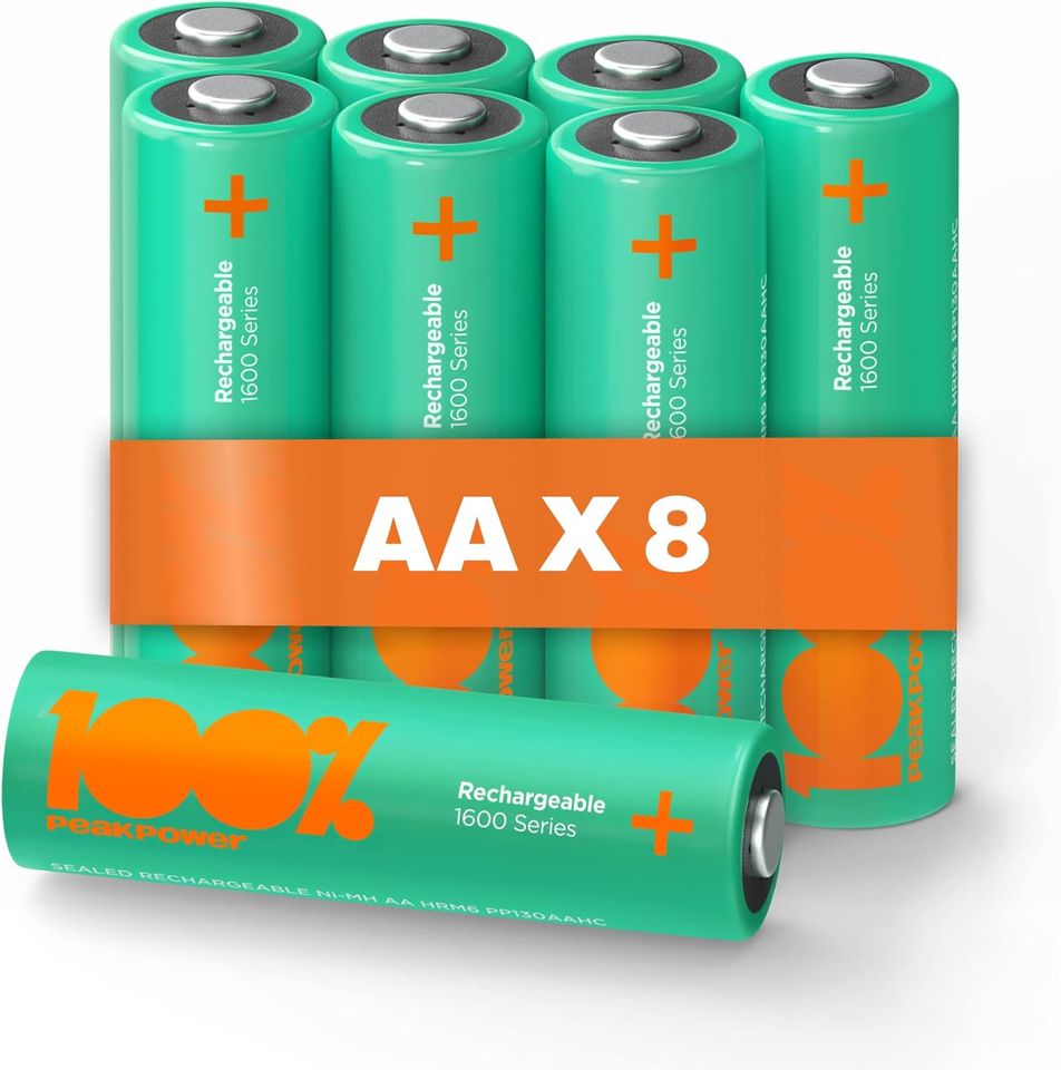 Rechargeable Battery AA 8 Pack Nimh 1.5V /1.2V Volt Double AA Battery ...