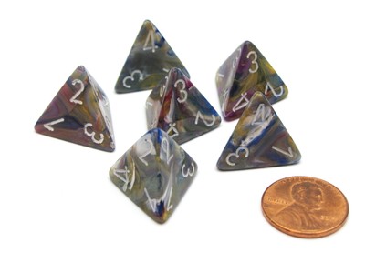Festive 18mm 4 Sided D4 Chessex Dice, 6 Pieces - Carousel with White | eBay