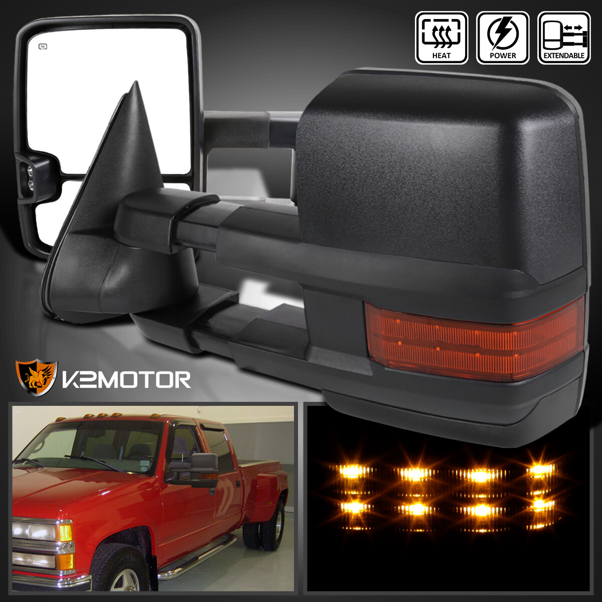 1998 Chevy Tow Mirrors 1988 2002 Chevrolet C/K C3500/Tahoe GMC