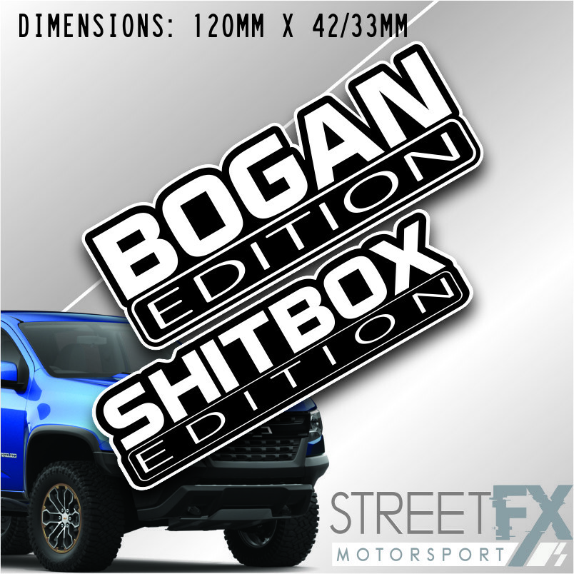 Twin Pack Shitbox and Bogan Edition Sticker Decal Funny 4x4 Offroad ...