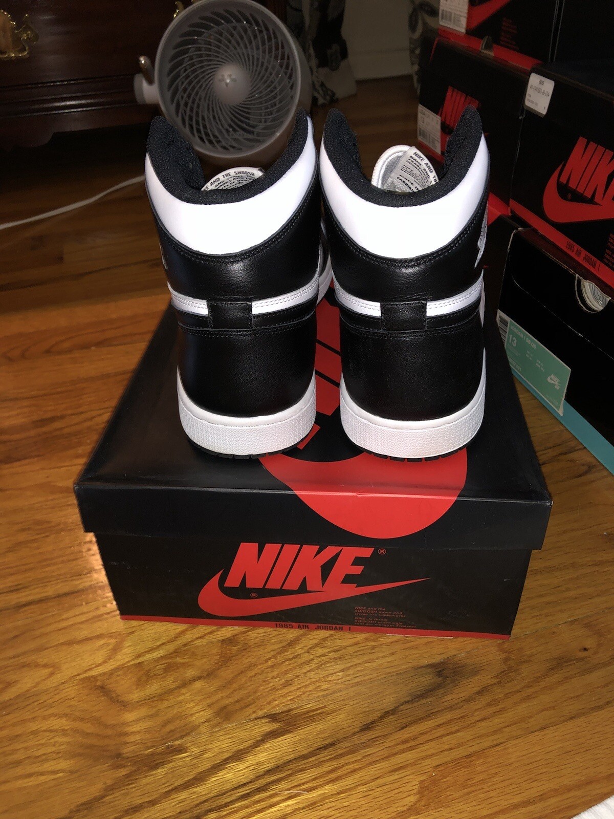 Size 13 - Jordan 1 Retro High OG Black White 2014 887232960841| eBay