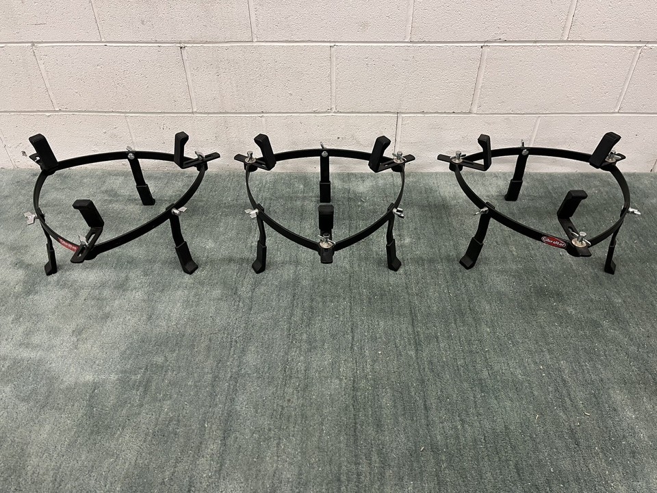 3 LP Latin Percussion Conga Drums + 3 Humes Berg Hard Cases + 3 Stands ...