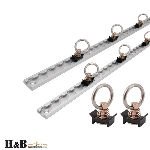 (2Tracks+8Rings) 2M L Track Anchor Track Rail Tie Down Point SS304 ...