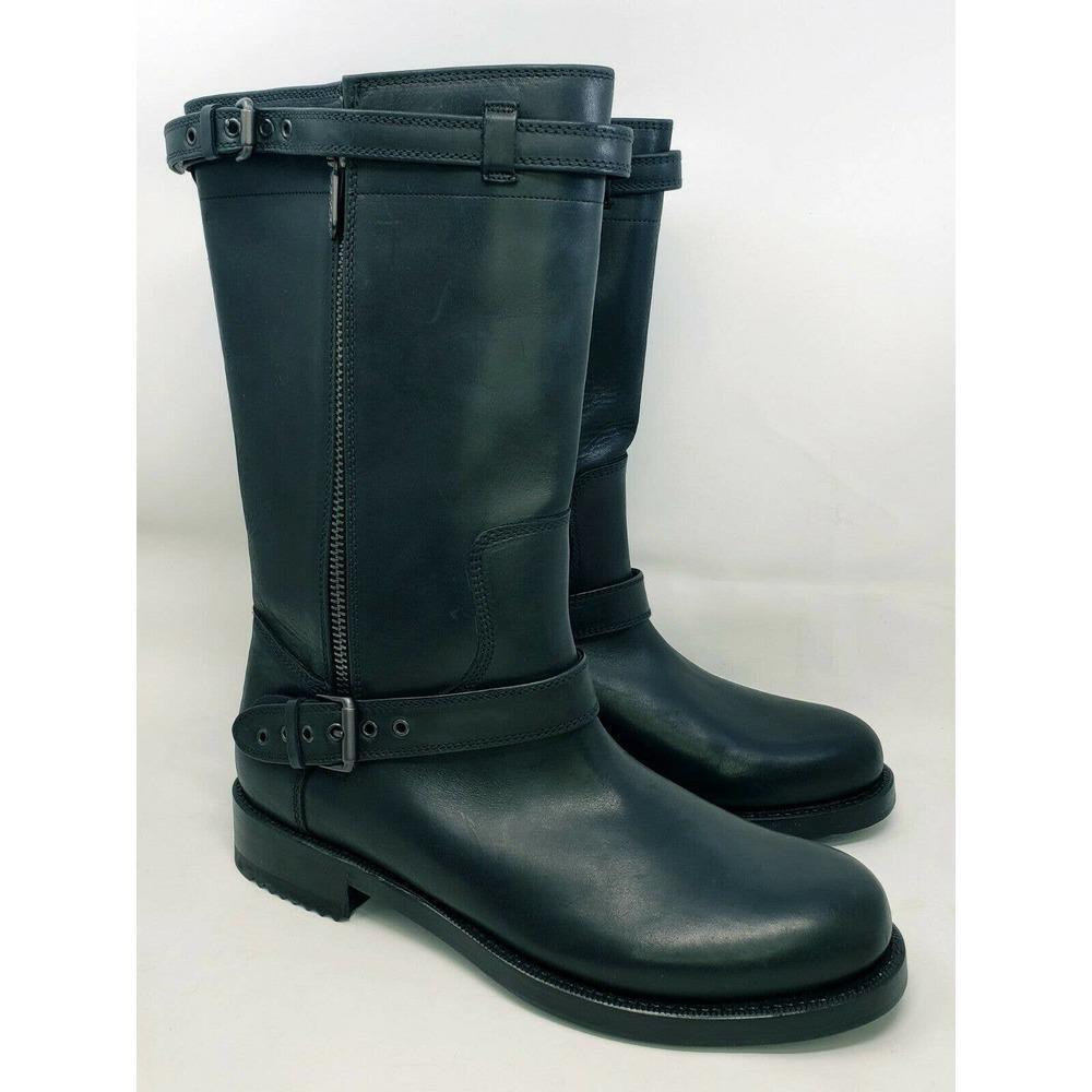 BOTTEGA VENETA Mens Black Leather Buckle/Zip Moto Boot Sz 44 BOTTEGA VENETA Mens Black Leather Buckle/Zip Moto Boot Sz 44