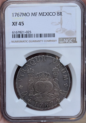 1767 Mo-MF Mexico 8 Reales – Pillar Dollar – Charles III – NGC XF 45 | eBay