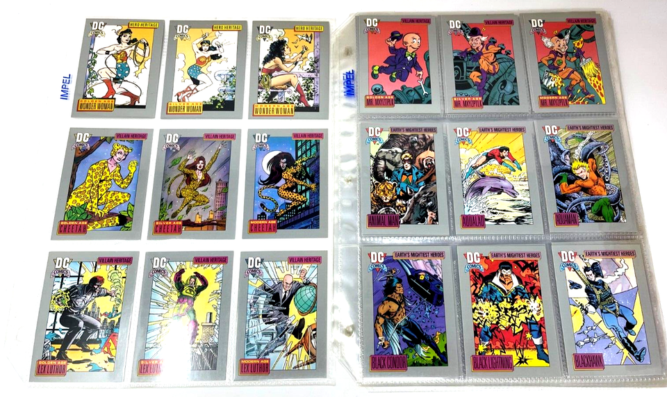 1992 Series 1 DC Comics Complete Card Set of 180 1991 Impel + All 10 ...