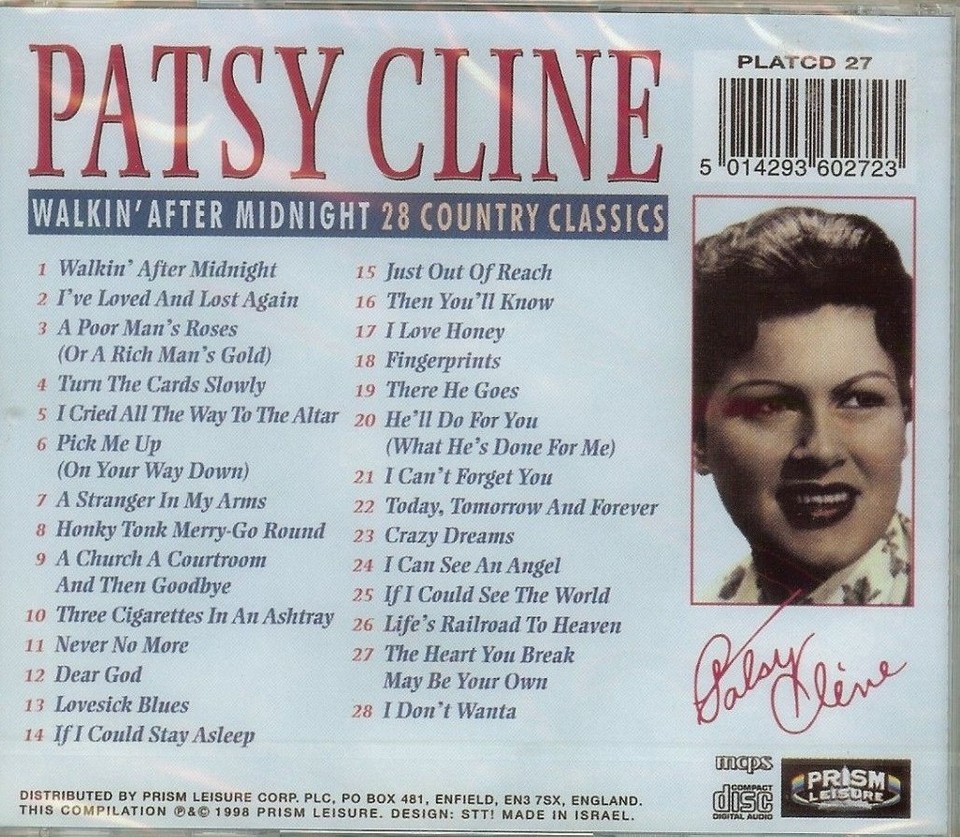 PATSY CLINE ‎– Walkin After Midnight - 28 Country Classics - CD - NEW | eBay