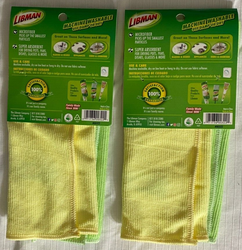 LIBMAN Kitchen Microfiber Cloths 2 Packs for sale online | eBay