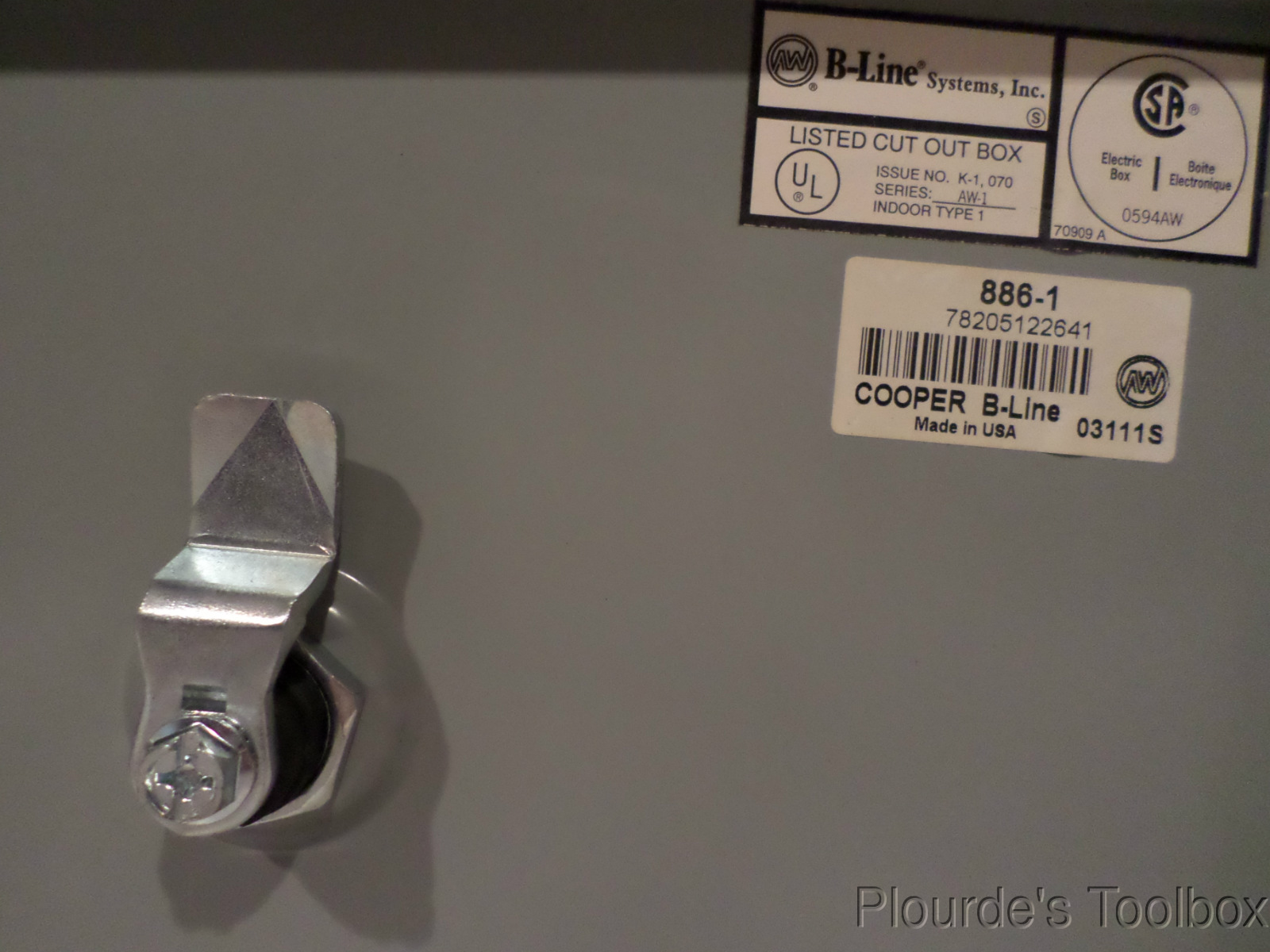 New Cooper B-Line Type 1 Small Hinged 8" X 8" X 6" Panel Enclosure, 886 ...