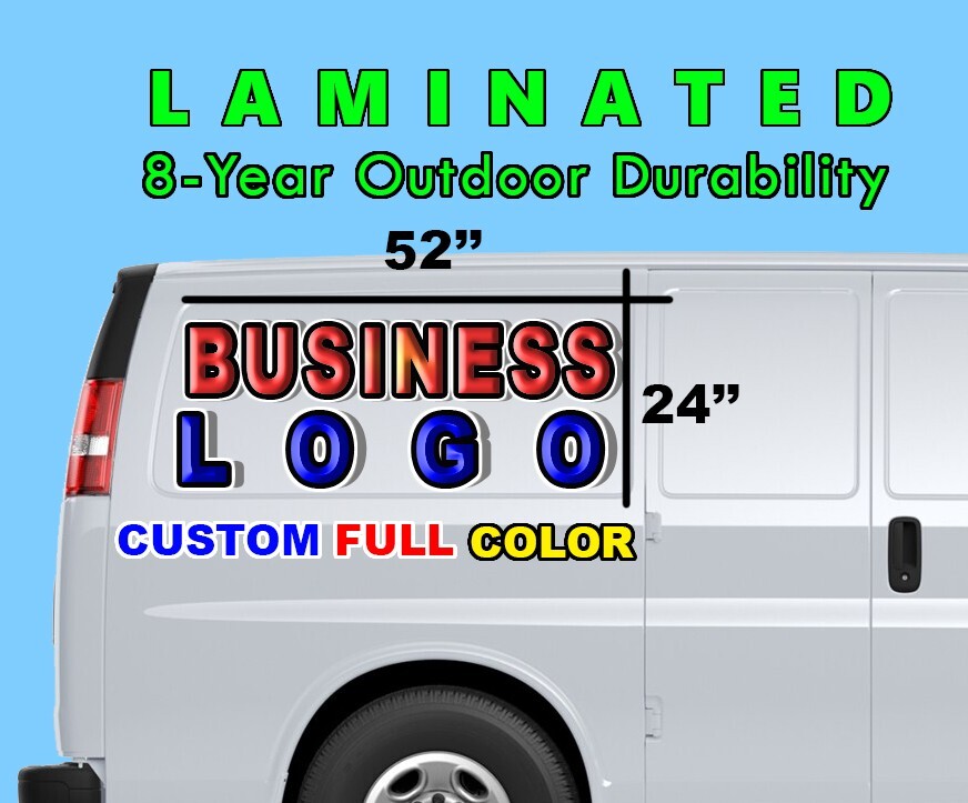 Custom Van Decal – Full-Color Business Logo Sticker for Work Vans ...