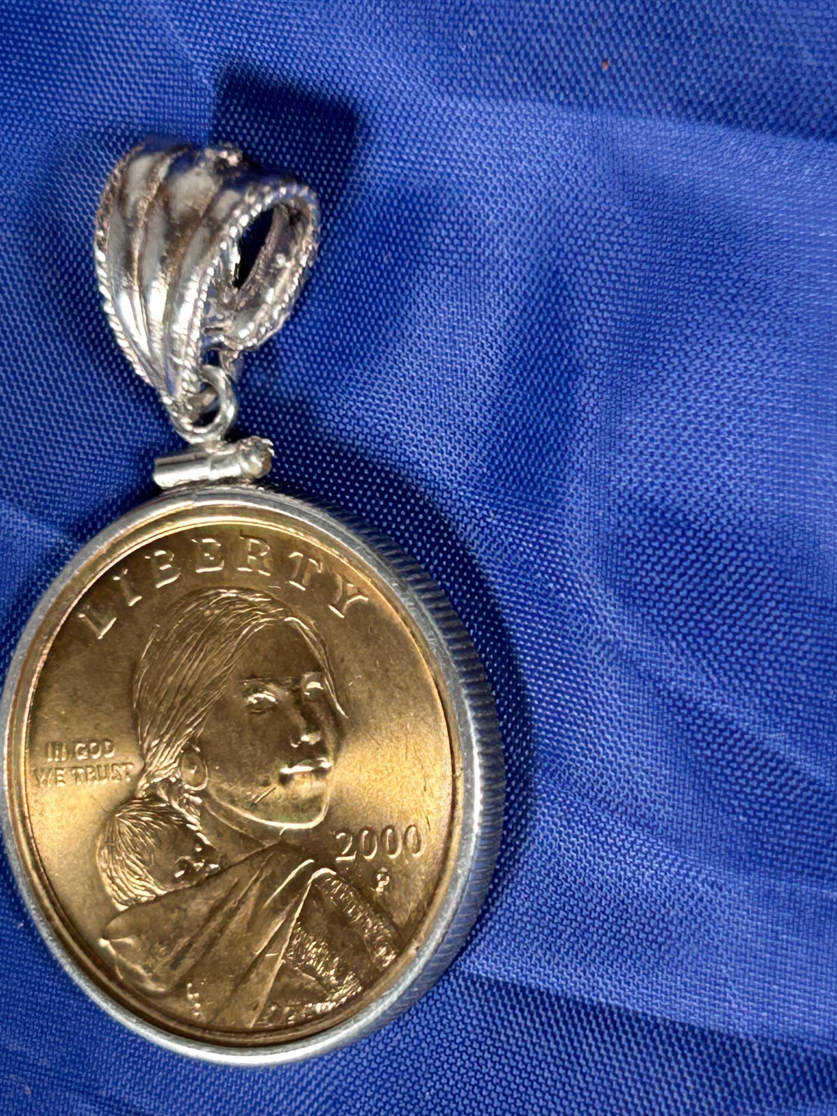 Vintage 2000P Sacagawea One Dollar $1 Coin w/ .925 Sterling Silver ...