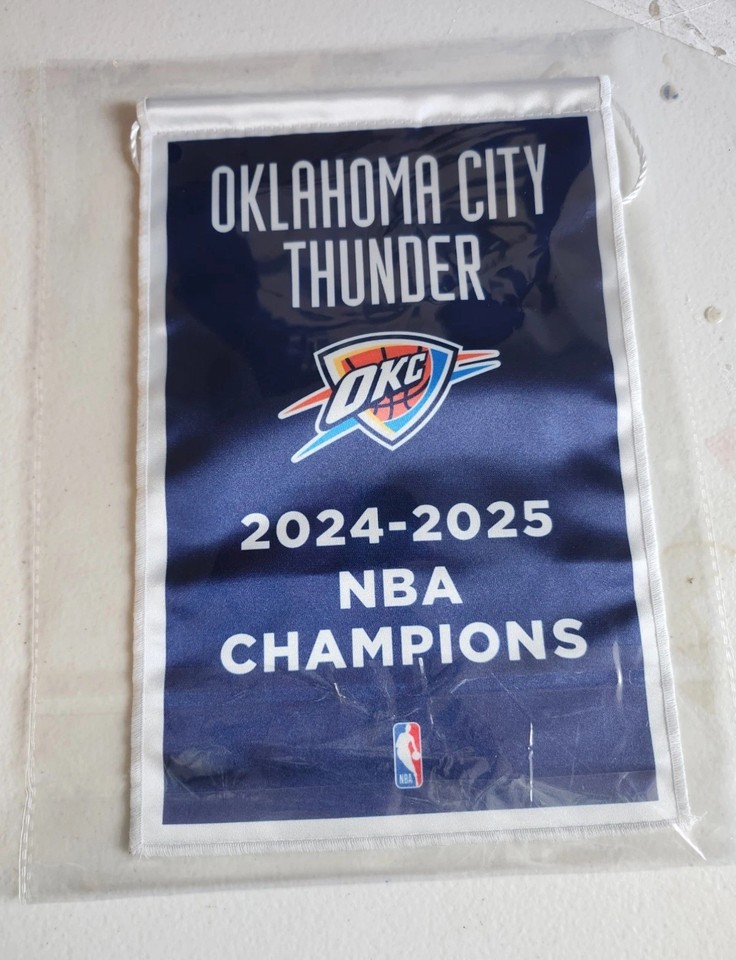 OKC Thunder 2025 Championship Banner Flag / Brand New Arena Exclusive ...