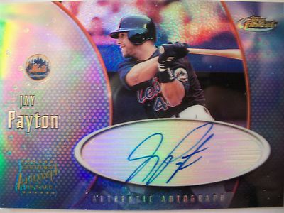 2001 TOPPS FINEST AUTHENTIC AUTOGRAPH OF JAY PAYTON , METS !!! BOX # 3 ...