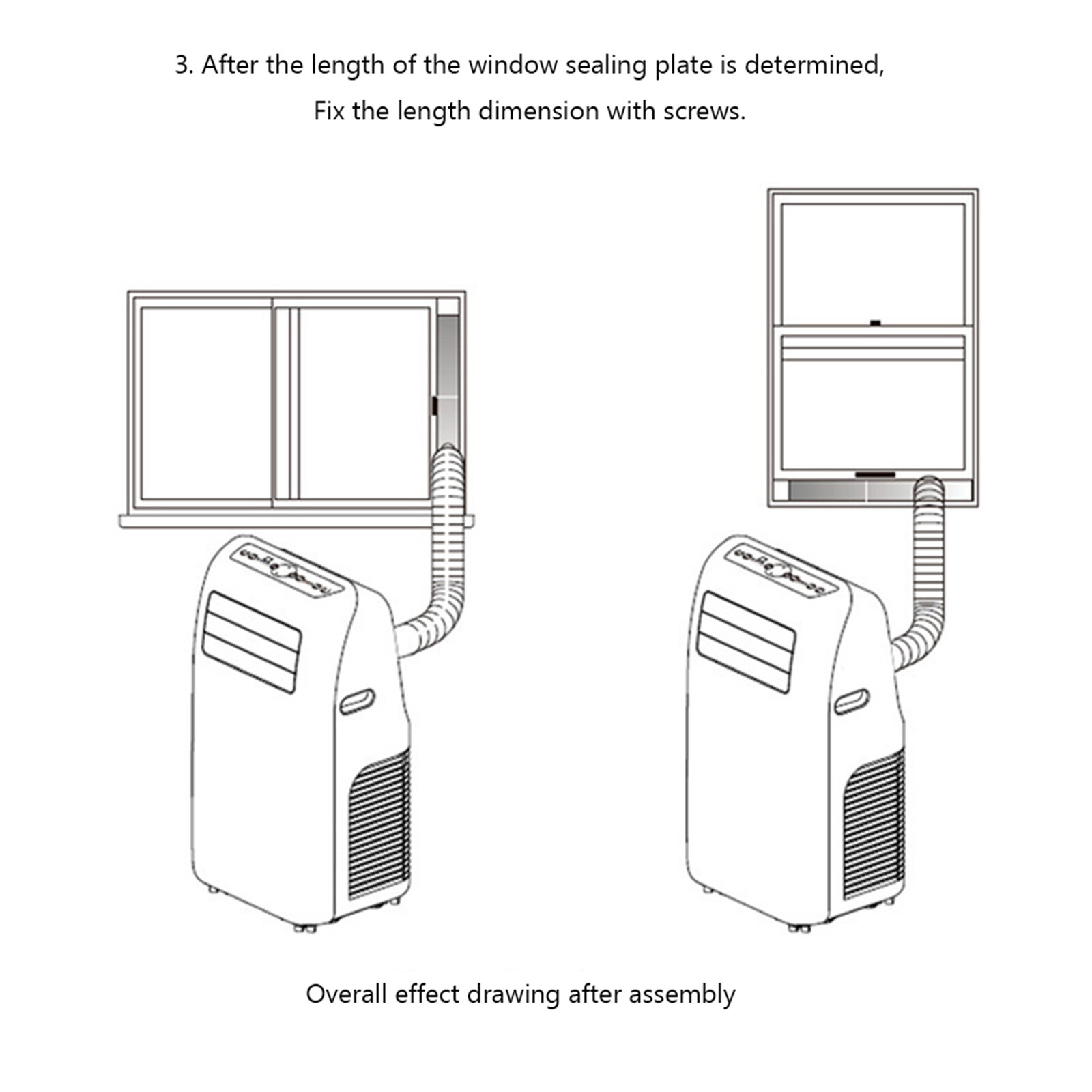 Portable Air Conditioner Window Baffle Kit Seal Wide Plate Vent ...
