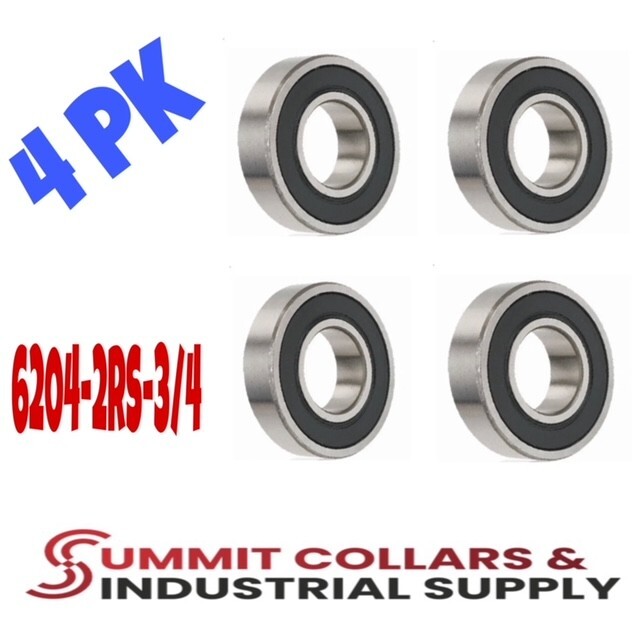 6204-2RS-3/4, 6204LLU12, 204PP12 Sealed Radial Ball Bearing 0.75"X47X14 ...