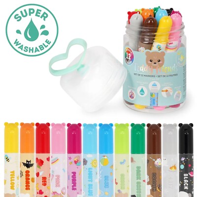Legami Teddy Bear Felt Tip / Marker Pens - Teddy Friends 12 Pack - Uk ...