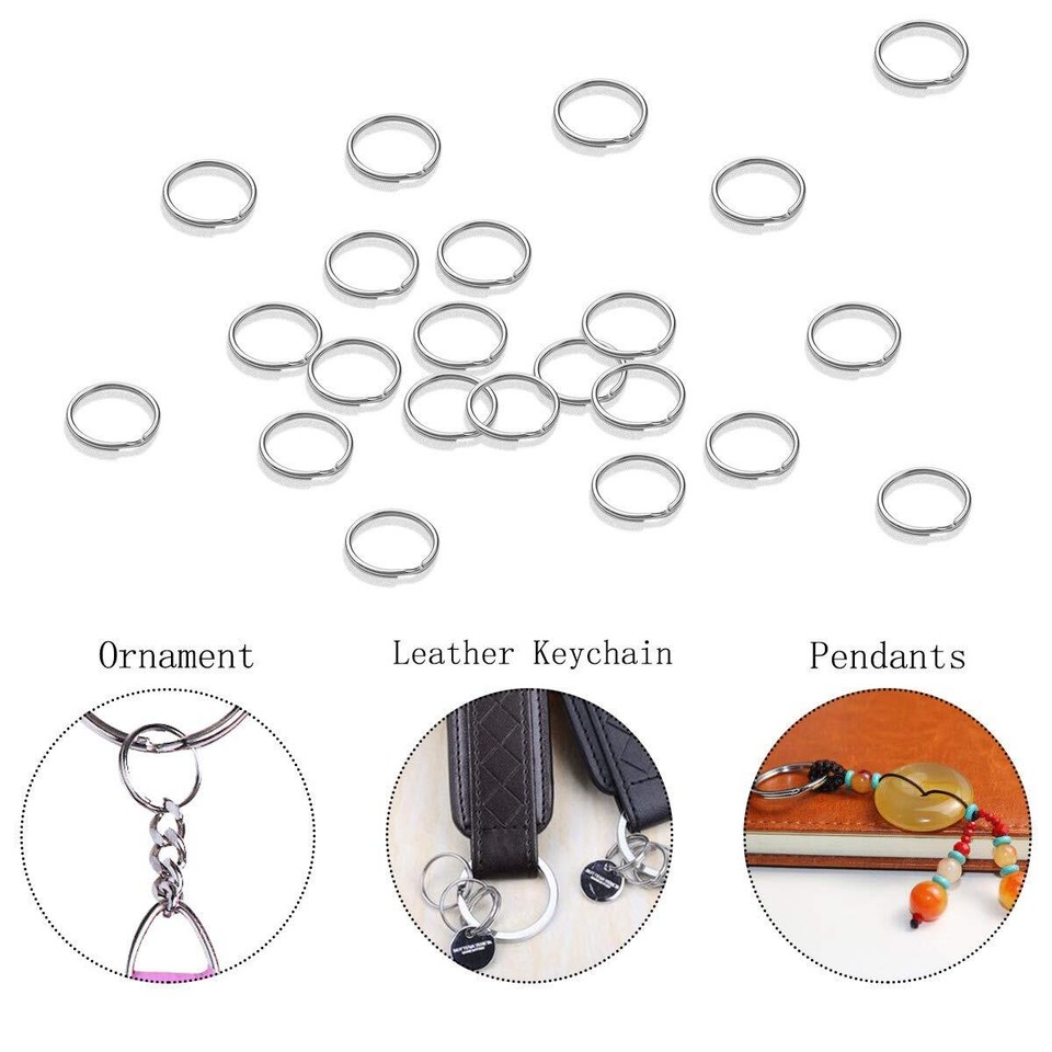 100 Pcs Split Ring, Small Key Rings Bulk Split Keychain Rings DIY Craft ...