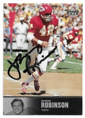 JOHNNY ROBINSON 1997 UD Legends Signed Autographed card #157 Kansas ...