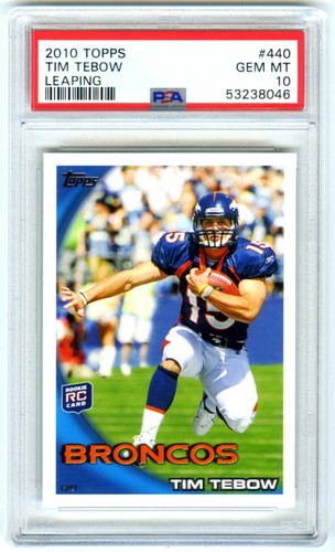 TIM TEBOW (POP 247) 2010 TOPPS LEAPING POSE PSA-10 GEM-MT NFL CARD #440 ...