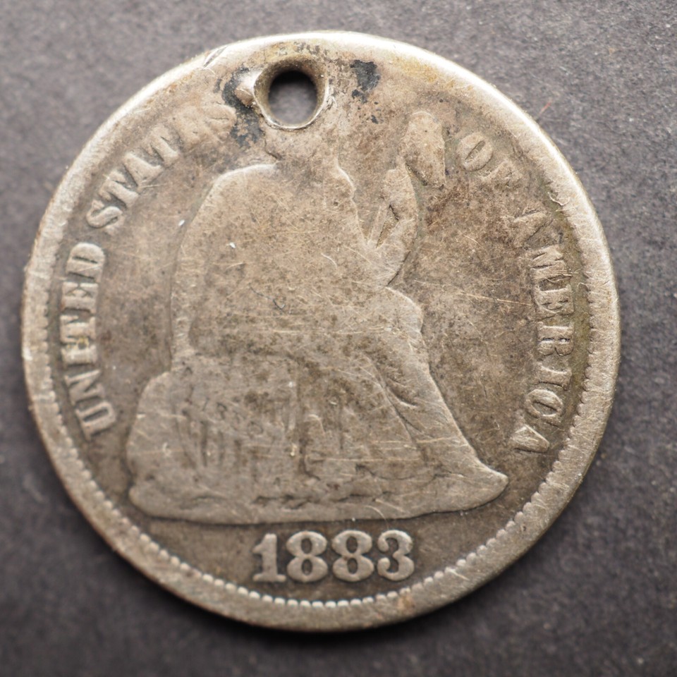 1883 SEATED LIBERTY SILVER DIME (( LOVE TOKEN)) FREE SHIPPING M5054 | eBay