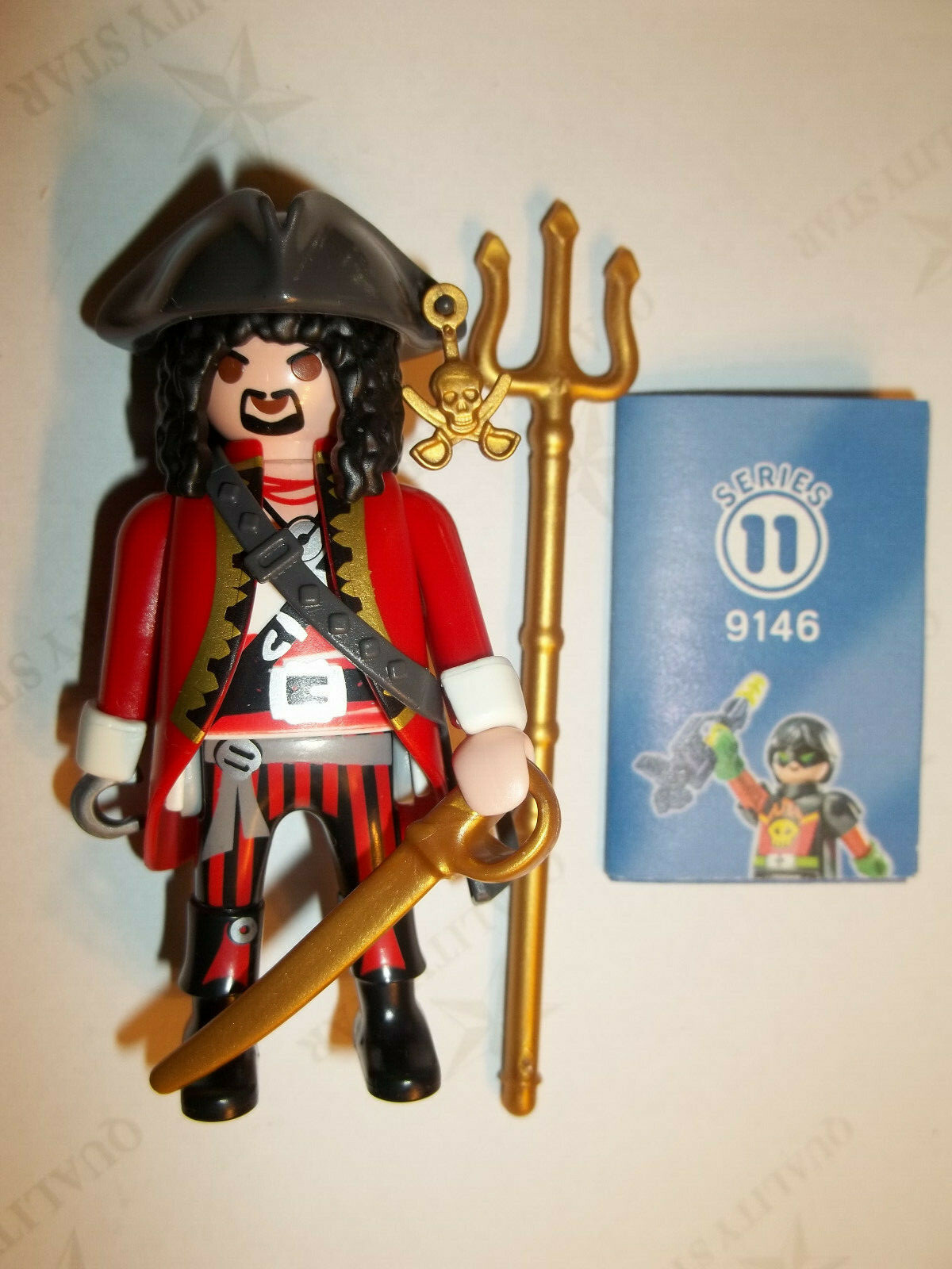 Playmobil,PIRATE CAPTAIN with SWORD,TRIDENT,HOOKED HAND,Series #11 ...