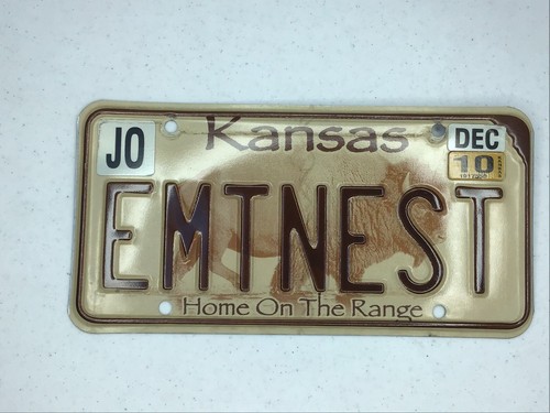 2010 Kansas License Plate Vanity Personalized Tag# EMTNEST Empty Nest ...