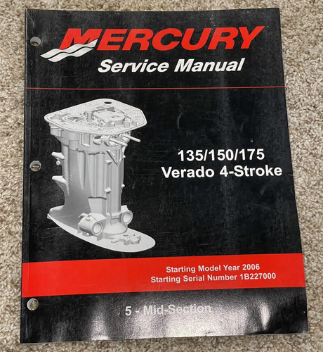 Mercury Service Manual 135/150/175 Verado 4-Stroke #90-897928500 | eBay