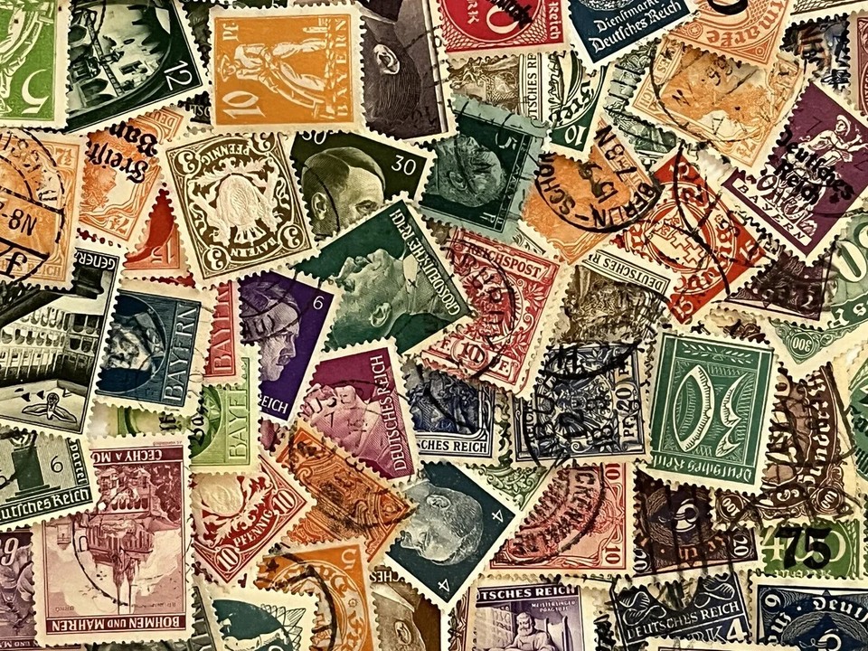 Nazi German HUGE stamp lot 50 pieces Authentic THIRD REICH WWII WW2 era ...