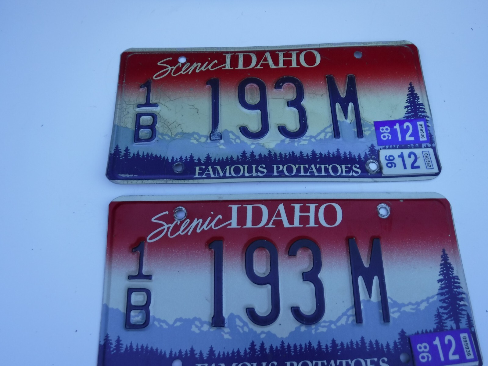 VINTAGE IDAHO LICENSE PLATE SET 2 1990's 1B 193M Bannock County | eBay