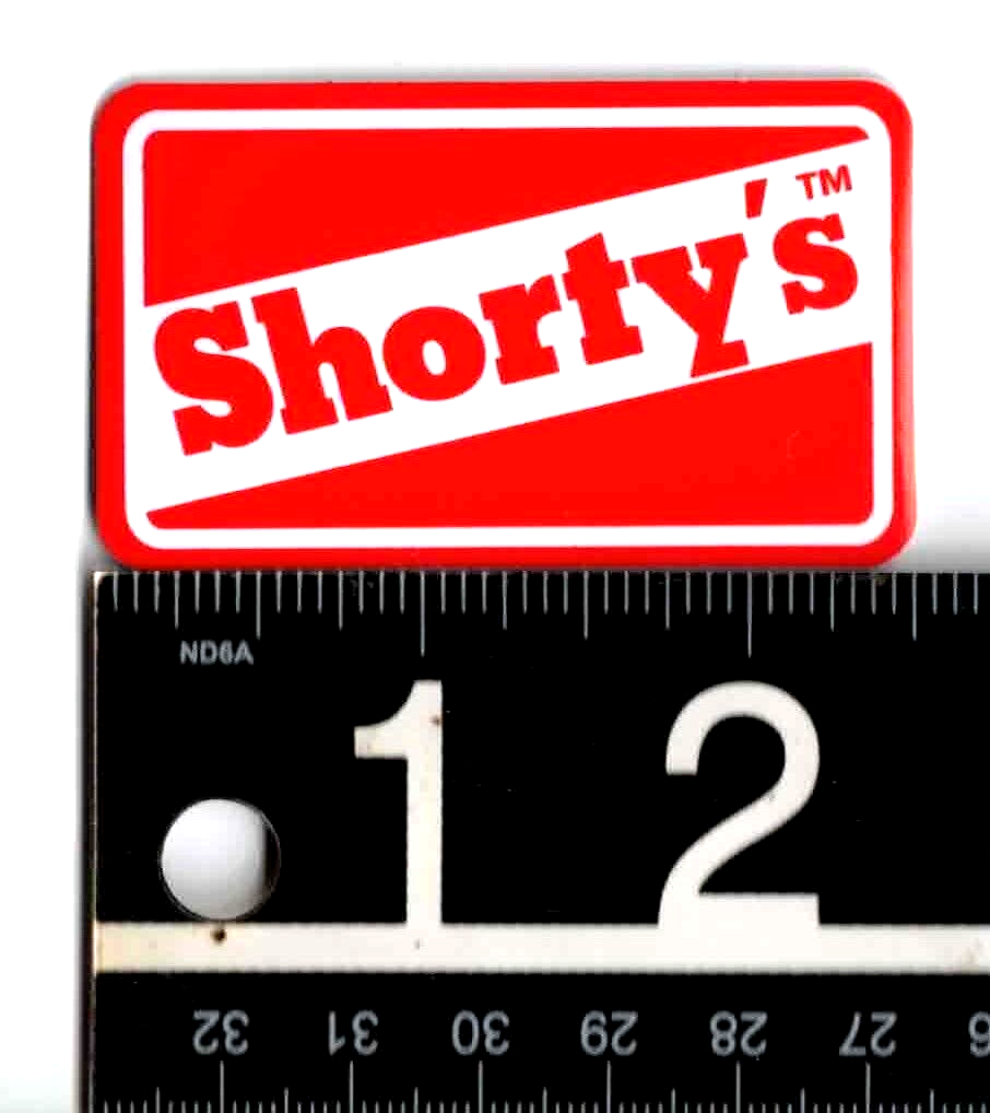 Shorty's Skateboard Sticker 2.5 in x 1.5 in Red/White Classic Shortys ...