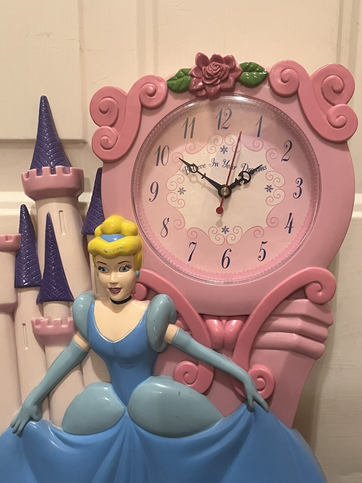 Vintage Disney Cinderella Wall Clock Castle Believe In Your Dreams 14 ...
