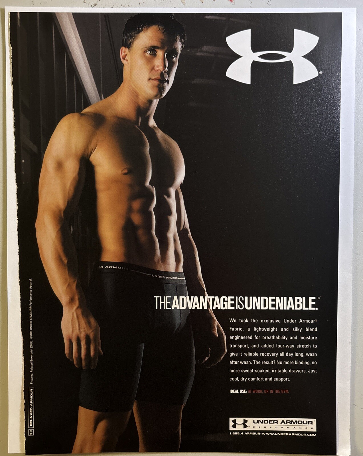 Under Armour Relaxed Men's Underwear Athlete 2000s Print Advertisement ...