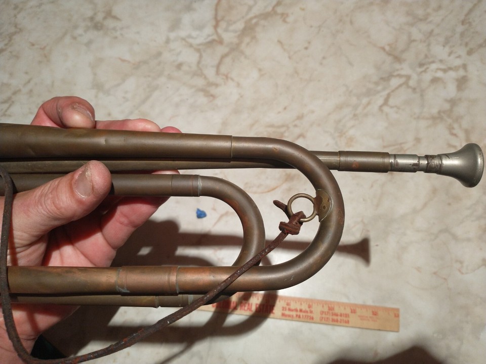 ANTIQUE MILITARY BRASS BUGLE - STAMPED US REGULATION Made In USA | eBay