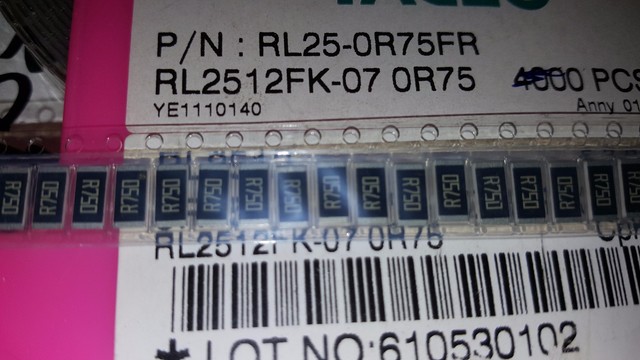 20x Yageo Rl2512fk-070r75 2512 SMD Resistor 0.75 Ohm 1 1 Watt for sale ...