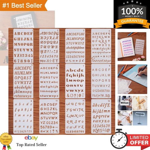 Versatile 12-Piece Small Letter Stencils for Bullet Journaling & DIY Projects | eBay