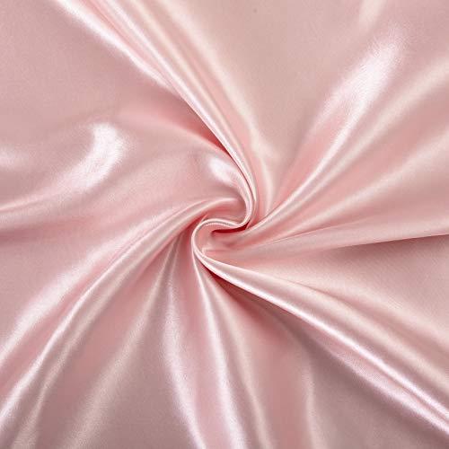 Siinvdabzx 4pcs Satin Sheet Set Queen Size Ultra Silky Soft Blush Pink