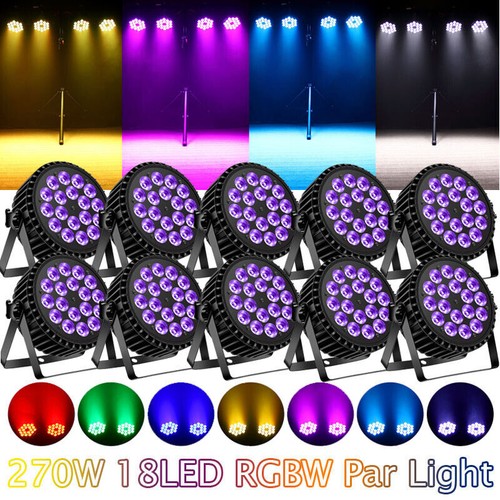 270W DMX RGBW 18 LED Wash Par Can Stage Light Party Disco Show Gig ...
