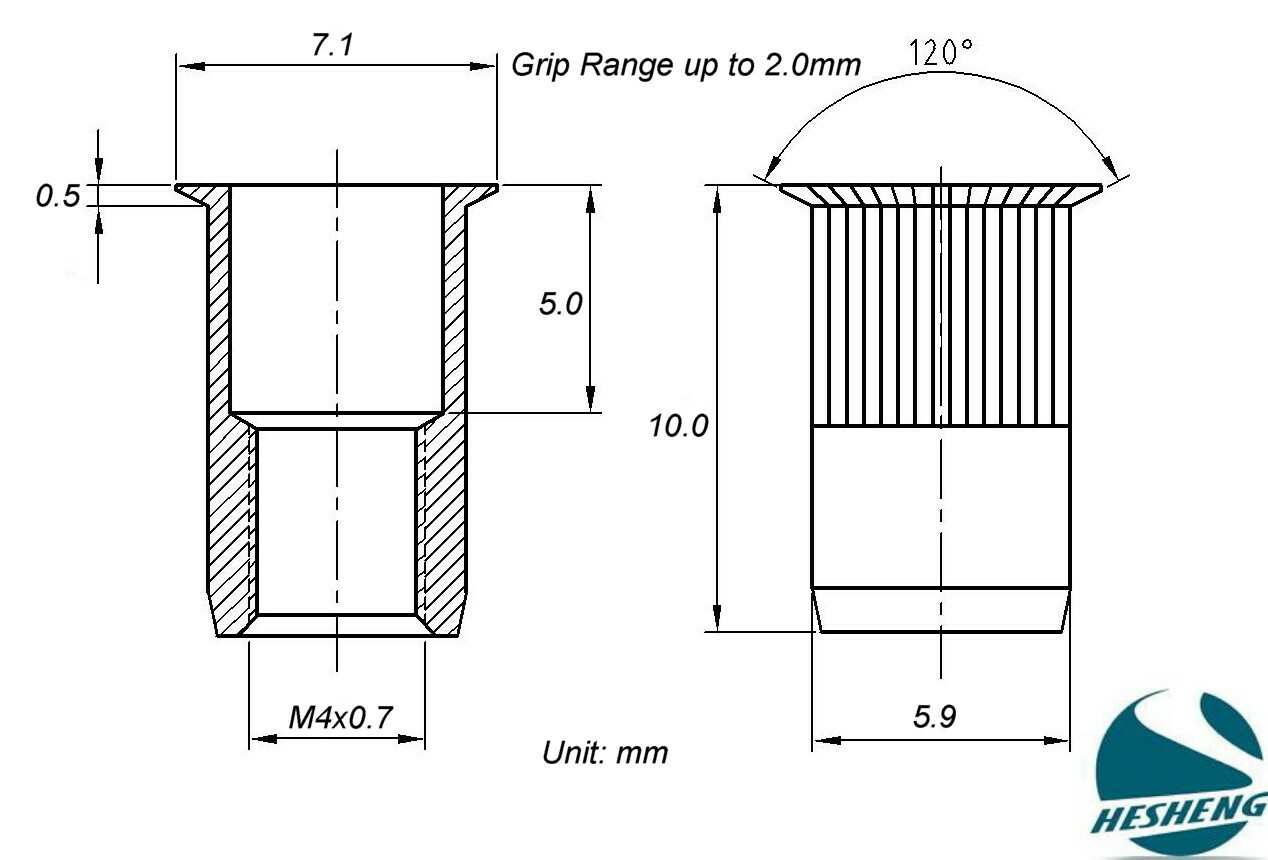 Qty 100 M4 Nutserts Small ZP Steel Thin Sheet Countersunk Nutsert ...