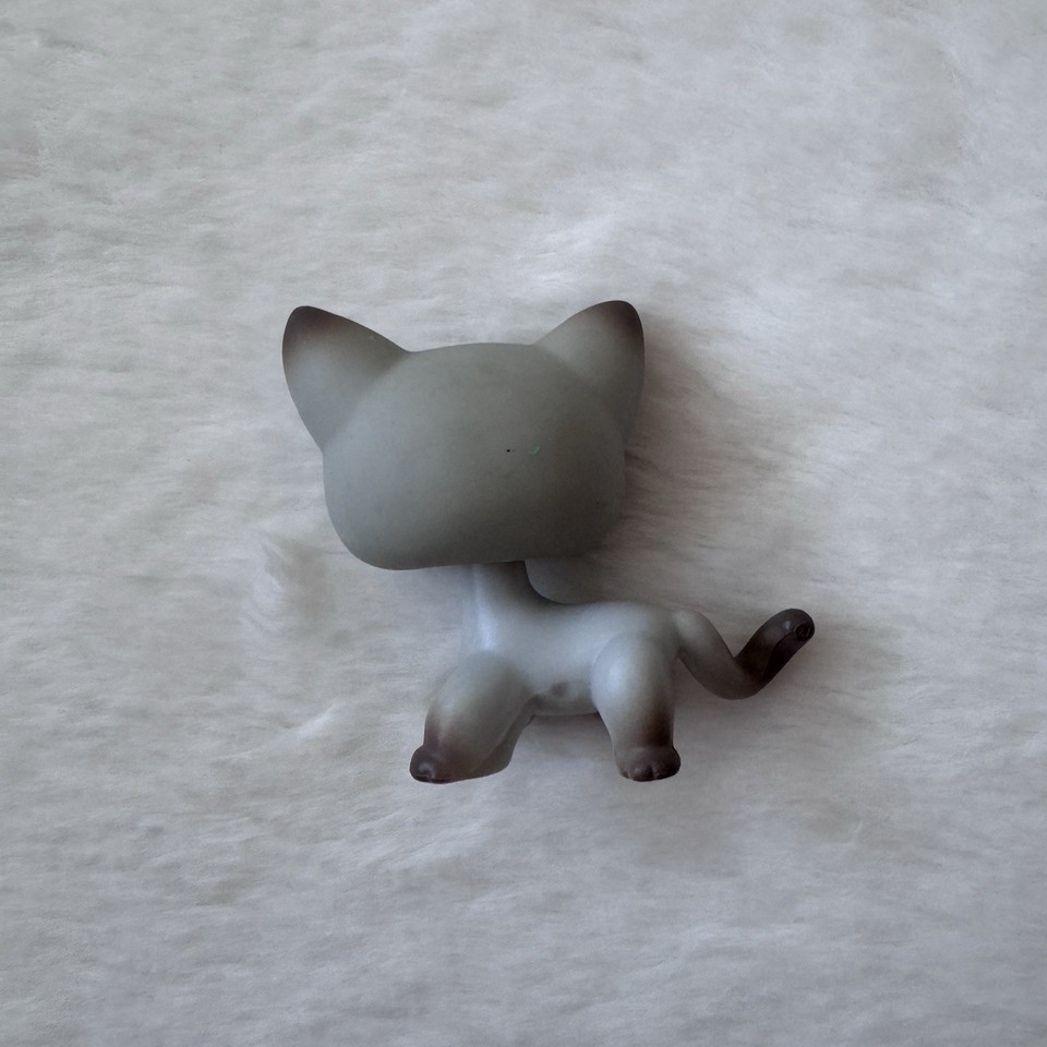 Authentic Littlest Pet Shop LPS #391 Egyptian Shorthair Gray Cat Blue ...