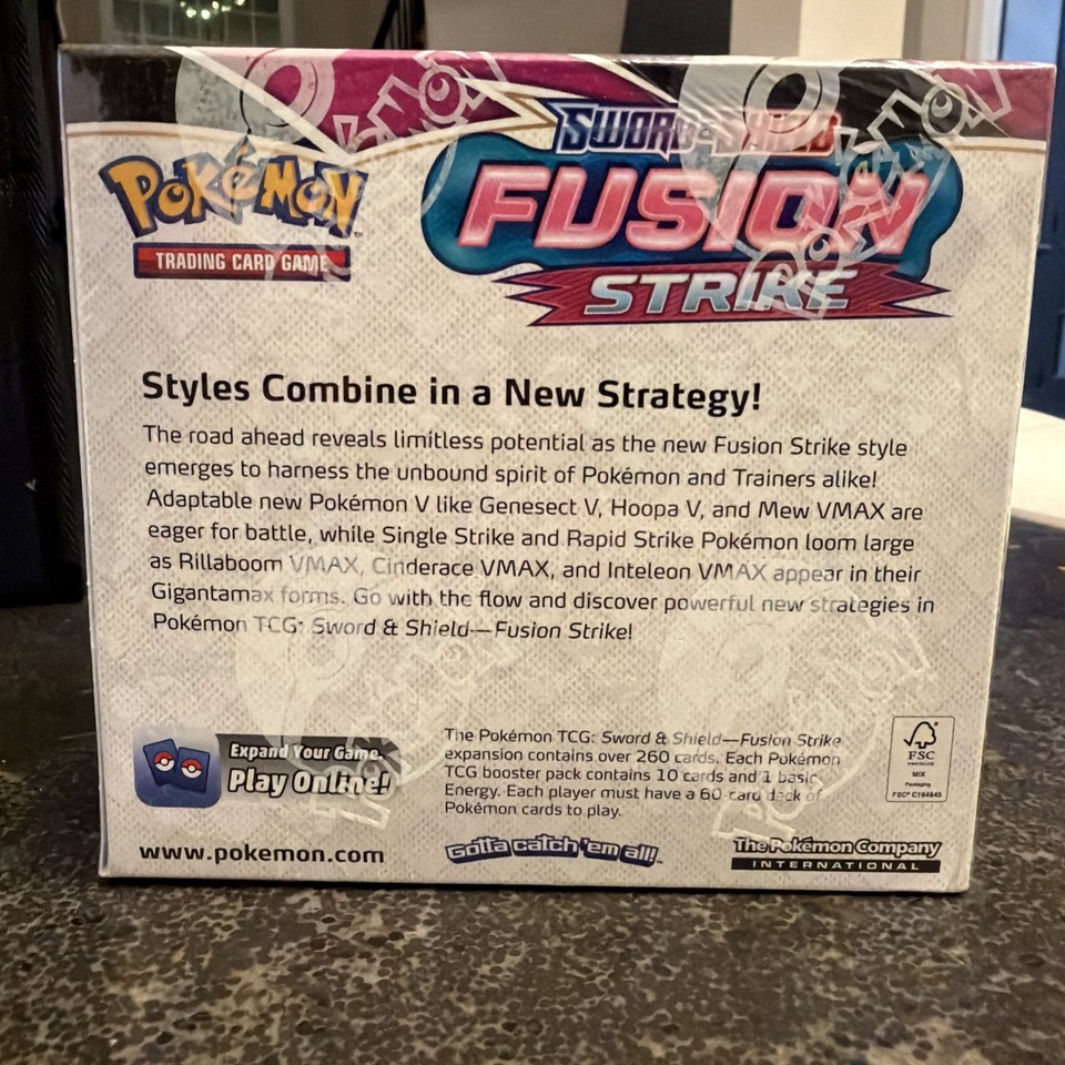 Pokemon TCG Fusion Strike Booster Box 36 Packs Sword & Shield New ...