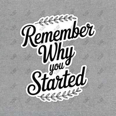 Motivational Wall Art Remember Why You Started Cursive Sign #7431 | eBay