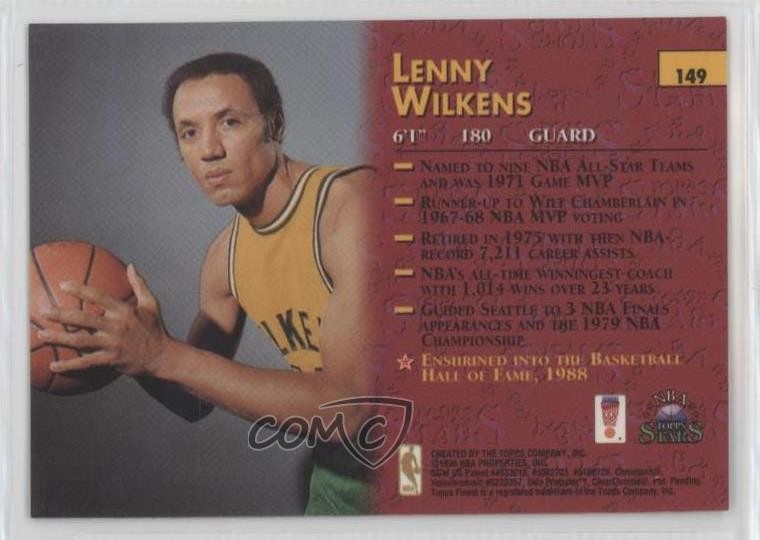 1996 Topps Stars Finest Lenny Wilkens #149 HOF | eBay