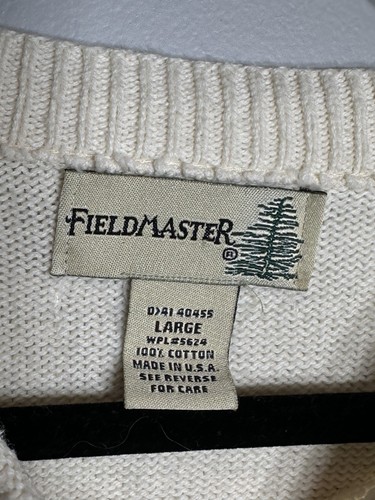 VTG 90s Fieldmaster Sweater Cream Mens Large Ducks Grandpa Dad Retro ...
