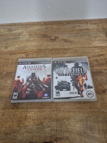 PS3 Game Lot Of 2 Assassin's Creed II & Battlefield Bad Company 2 CIB ...