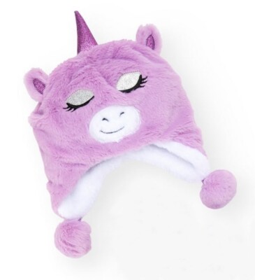 Wonder Nation Girl'S Shimmering Unicorn WINTER HAT Plush faux fur Girth ...