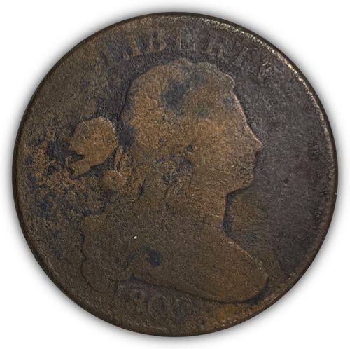 1802 Normal Reverse Draped Bust Large Cent Very Good VG Coin, Corrosion ...