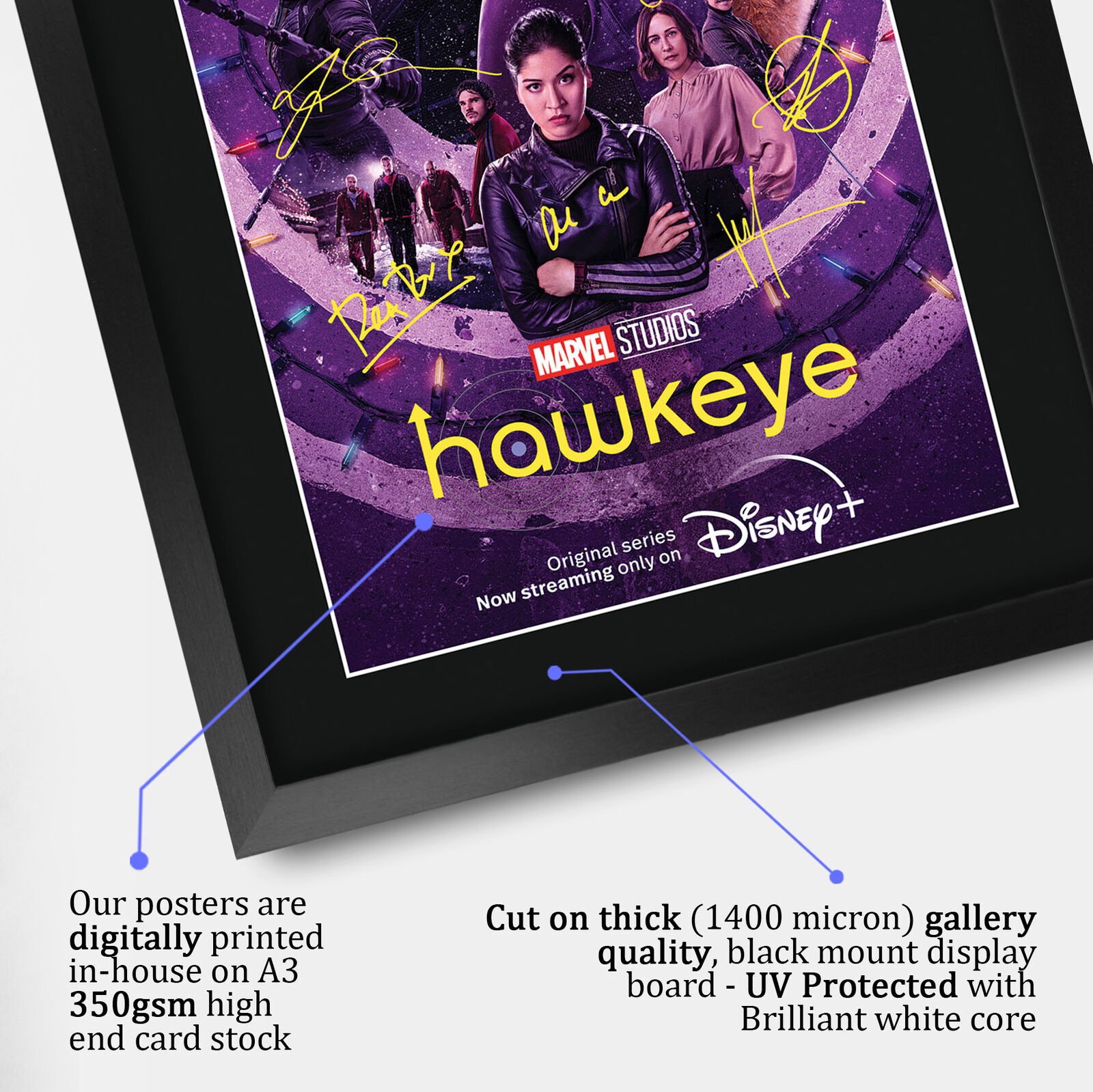 Hawkeye Incredilble Looking Gift Printed Framed Autograph Poster for TV ...