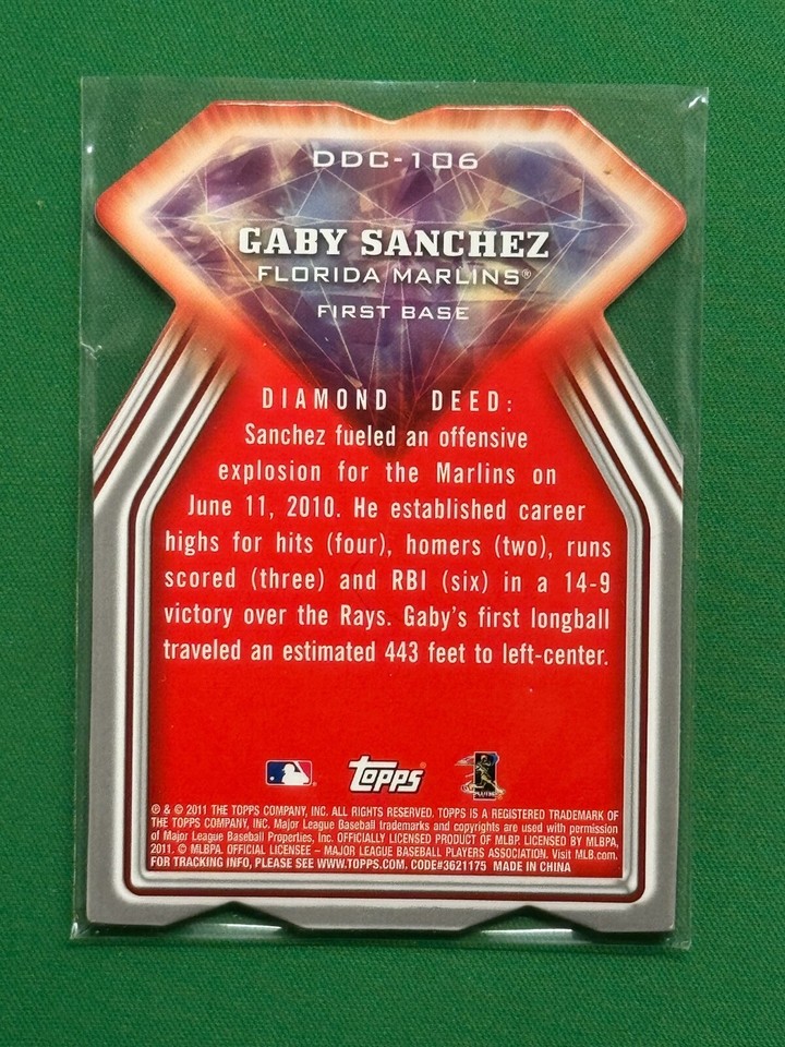 2011 Topps Gaby Sanchez #DDC-106 Diamond Dig Contest Die-Cut | eBay